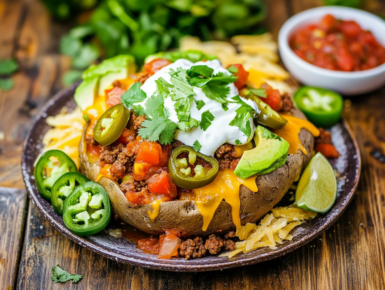Mexican-Style Baked Potato: Spicy, Cheesy, and Loaded with Flavor ...