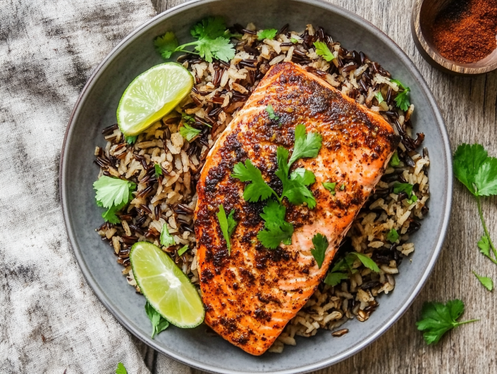 Ancho Chili Salmon with Wild Rice – Bold And Spicy - Recipe Guide World