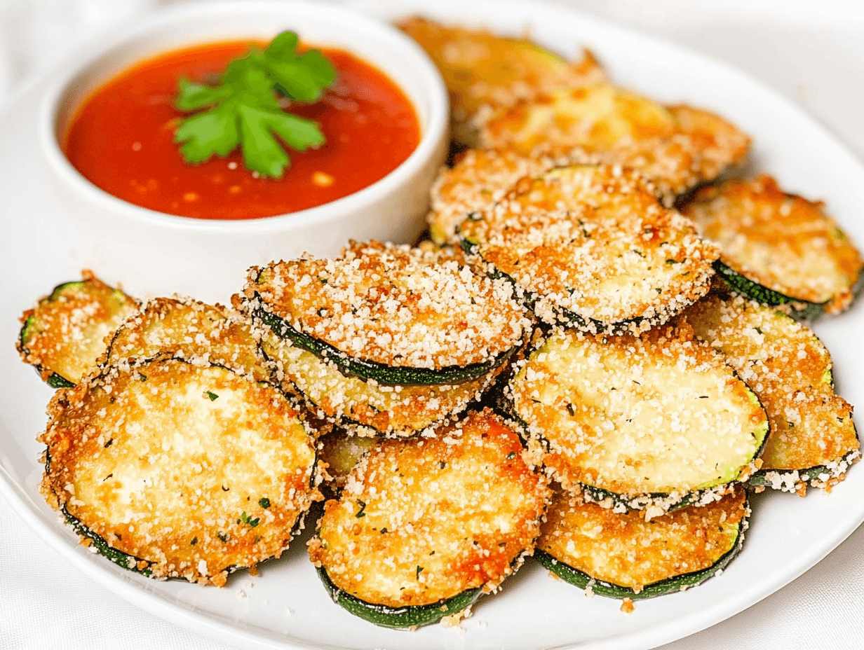 Baked Parmesan Zucchini Chips – Crispy And Cheesy - Recipe Guide World