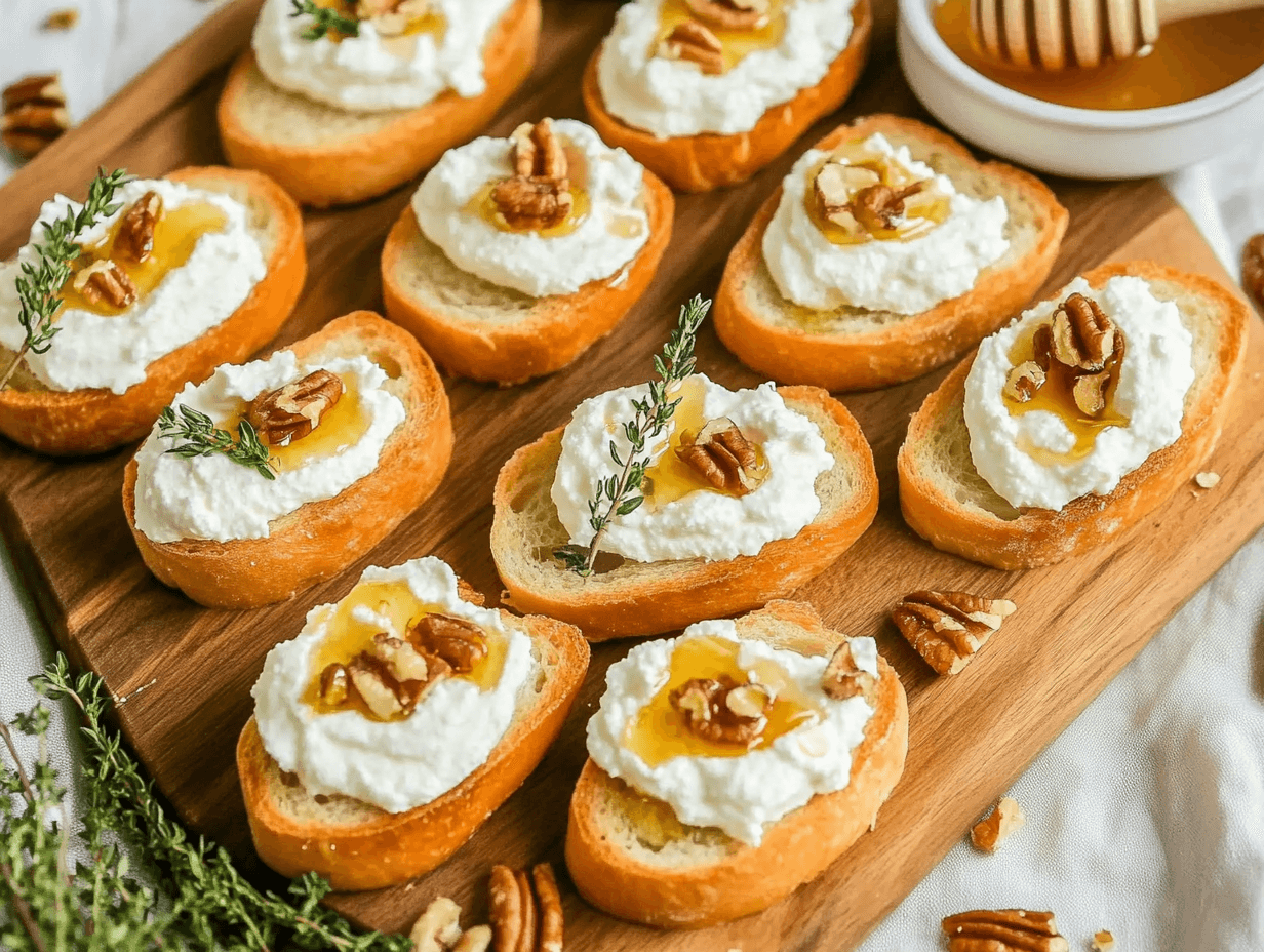 Whipped Ricotta Crostini with Honey and Nuts – A Bite-Sized Symphony ...